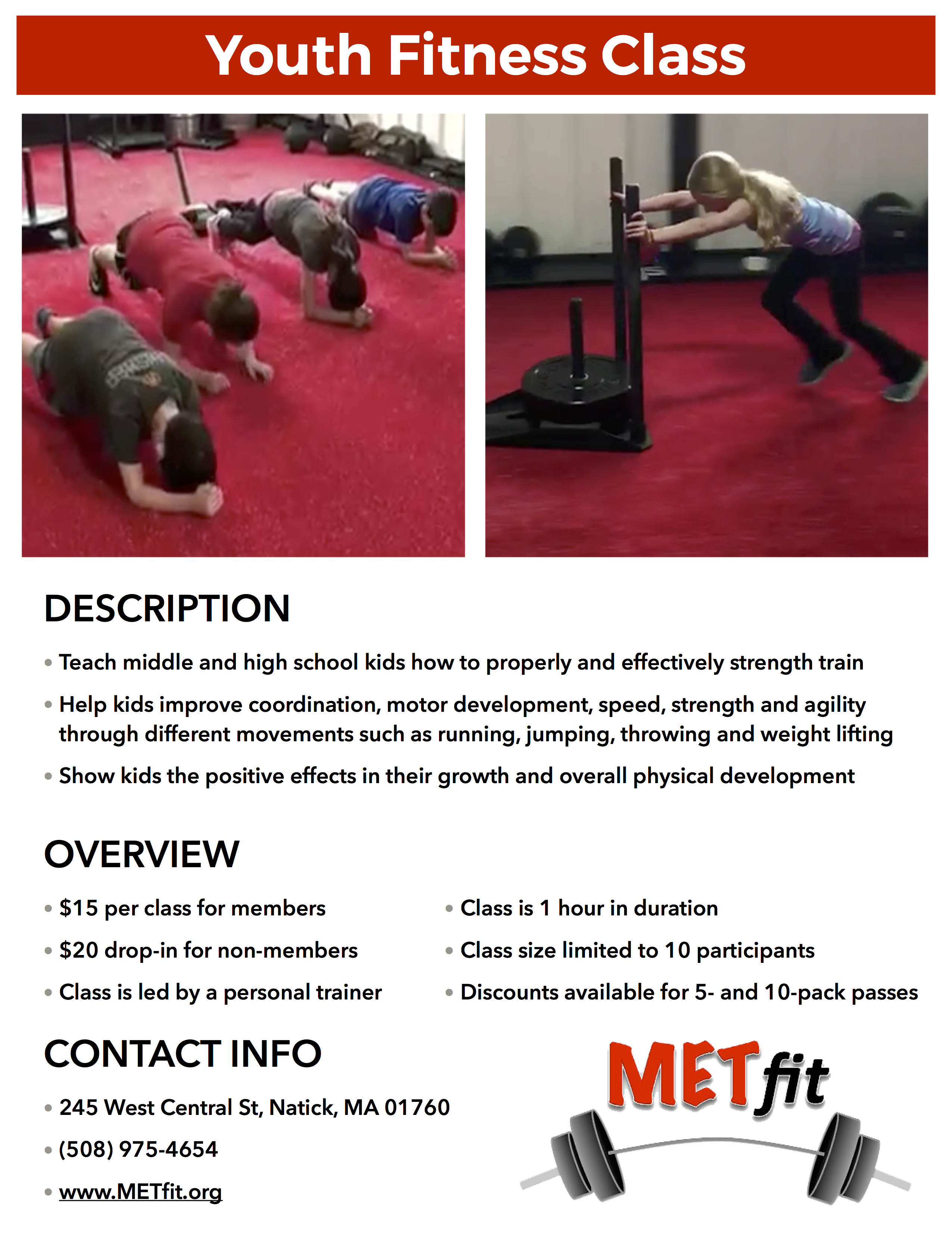 METfit Youth Fitness Class